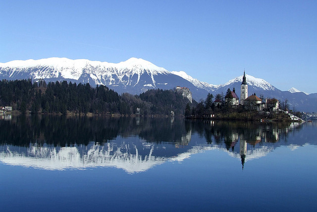 île du lac de Bled en Slovénie