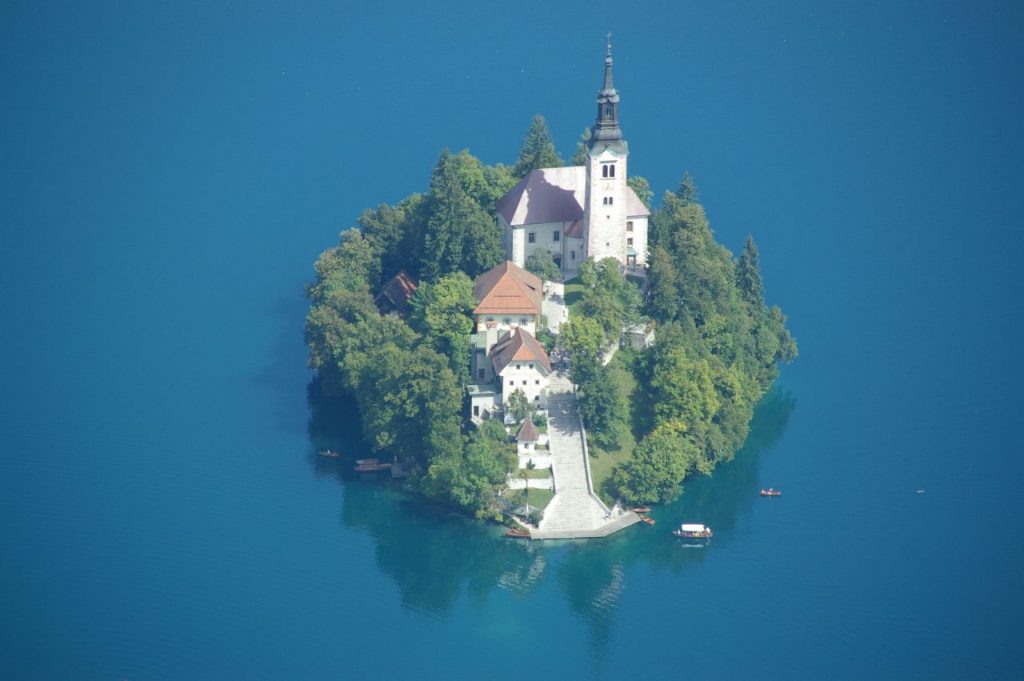 île du lac de Bled en Slovénie