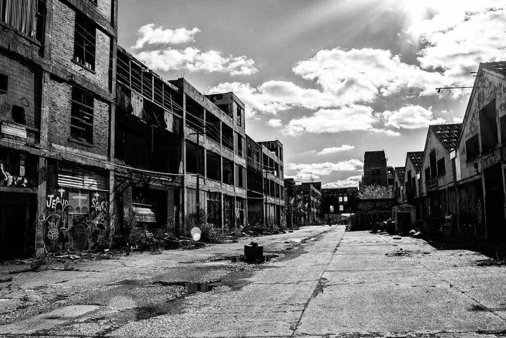De vieux batiments de Detroit en noir et blanc par David Wile - 2Tout2Rien