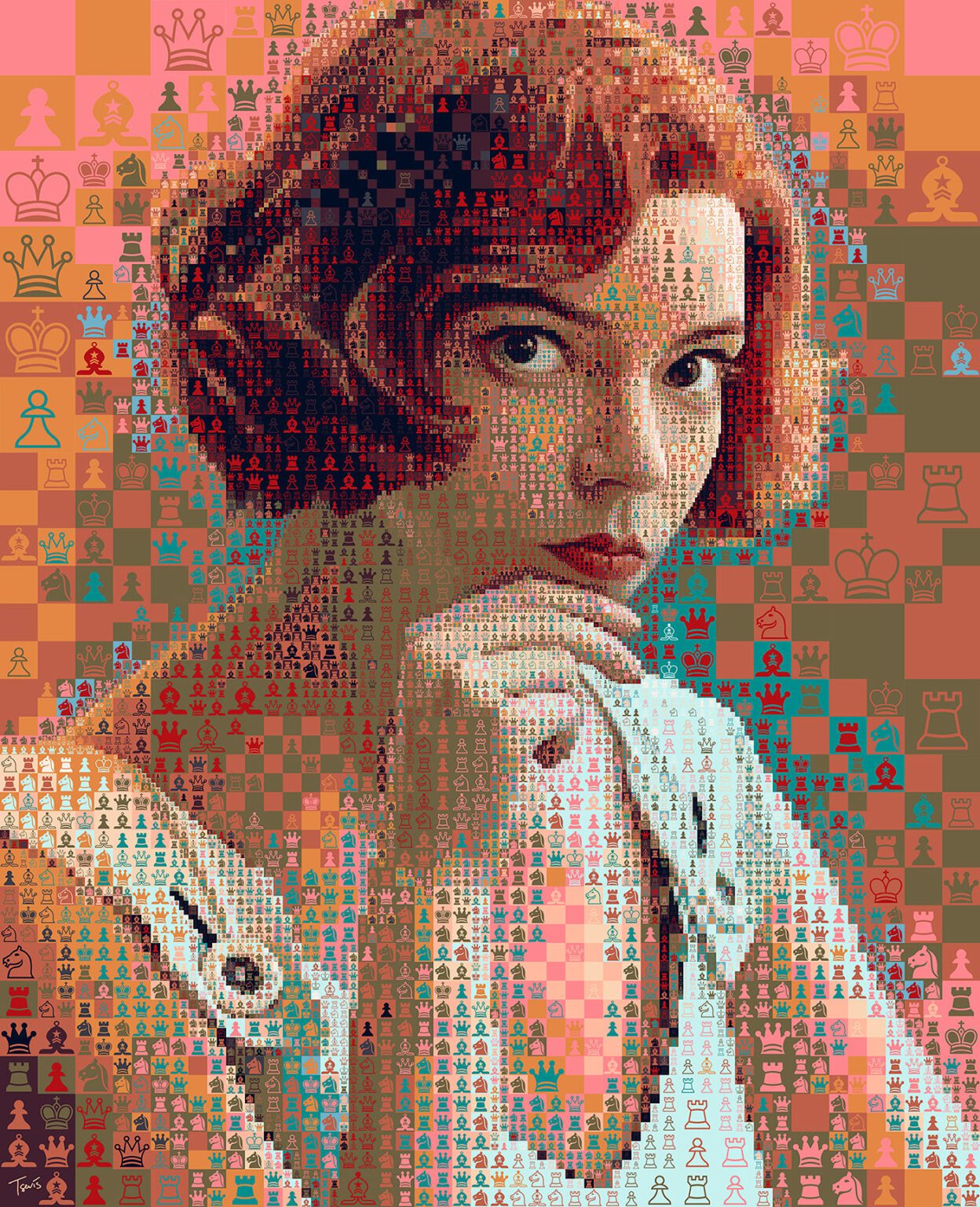 The Queen's Gambit - des portraits de Beth Harmon avec des icones d ...